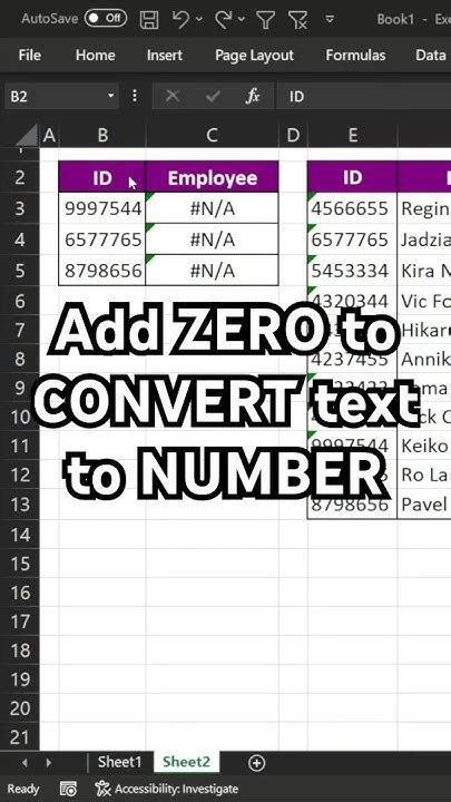 Convert Text To Number By Adding Zero Exceltutorial Exceltricks Excel Exceltips Youtube