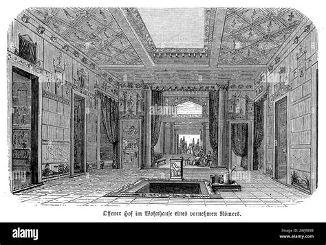 Classic Architecture Open Courtyard Of A Distinguish Antique Roman