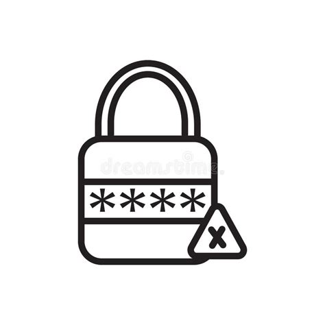 wrong password code icon flat line symbol set stock vector