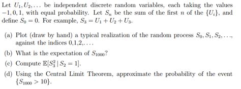 Solved Let U1 U2 Be Independent Discrete Random