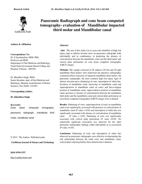 Pdf Panoramic Radiograph And Cone Beam Computed Tomography Evaluation Of Mandibular Impacted