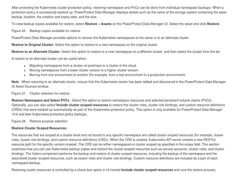 Restoring Kubernetes Namespaces And Pvcs Dell Powerprotect Data
