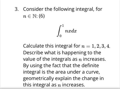 Solved Consider The Following Integral For N∈n 6