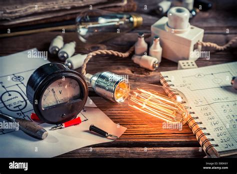 Examination Of Current And Light Bulbs In Physics Laboratory Stock Photo Alamy