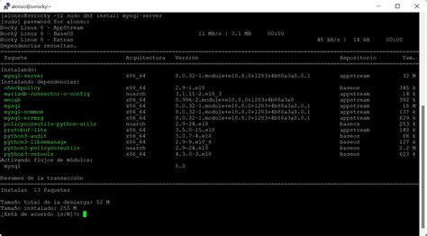 Instalar MySQL Server En Rocky Linux 8 Proyecto A