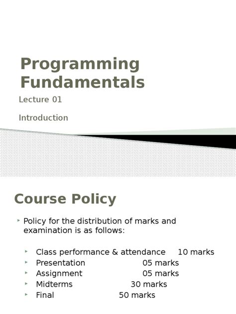 pf lecture 1and2 pdf variable computer science data type