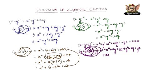 how to derive the algebraic identities youtube