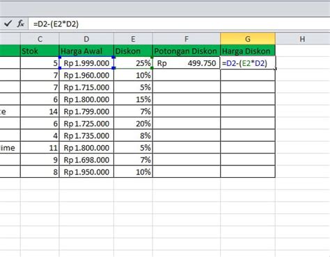 Cara Menghitung Diskon Potongan Harga Di Excel Empatdio Hot Sex Picture