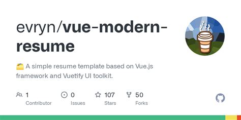 Github Evryn Vue Modern Resume 🗂 A Simple Resume Template Based On