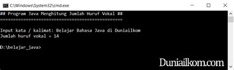 Kode Program Bahasa Java Menghitung Jumlah Huruf Vokal
