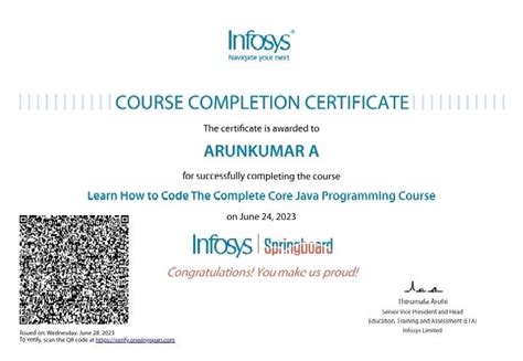 Arunkumar Antonyraj On Linkedin Java Corejava Infosysspringboard