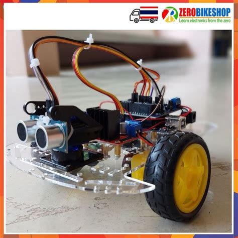 Arduino Robot Kit 2wd Ultrasonic Arduino Robot Kit หุ่นยนต์หลบสิ่งกีด