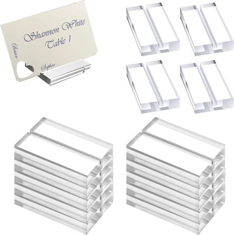 14 Pcs Acrylic Sign Holders Clear Card Display Stands Wedding Place Card Holders