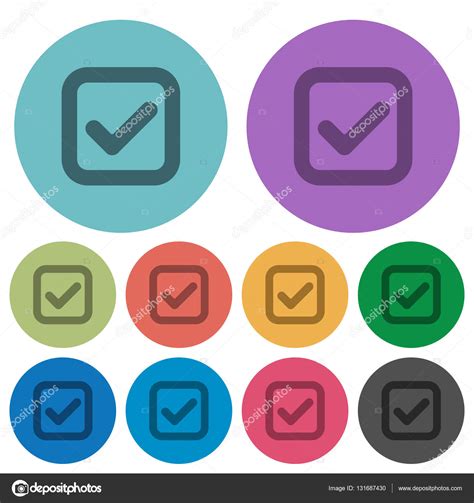 Checkbox Color Flat Icons Stock Vector Image By Renegadehomie