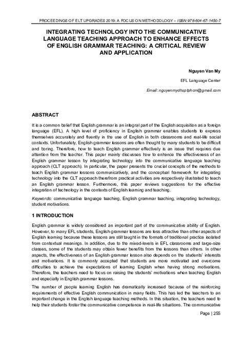 Pdf Integrating Technology Into The Communicative Language Teaching