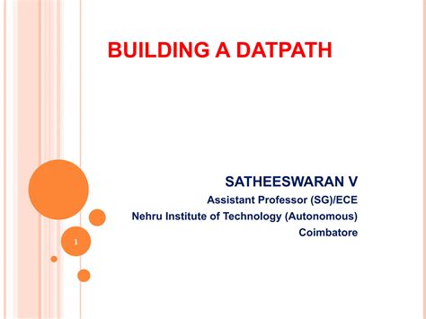 Building A Datapath In Computer Organization And Architectureppt