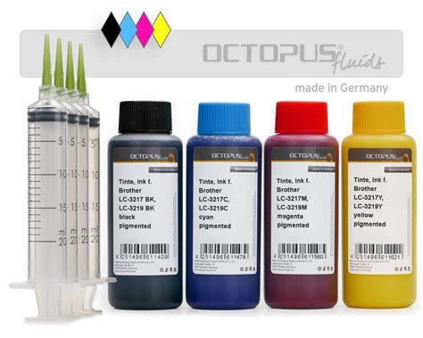 Octopus Fluids Druckertinten Set Für Brother Lc 3217 Lc 3219 Cmyk