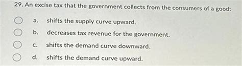 Solved An Excise Tax That The Government Collects From The