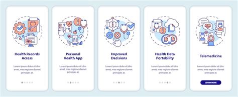 Premium Vector 2d Icons Representing Health Interoperability Resources Mobile App Screen Set