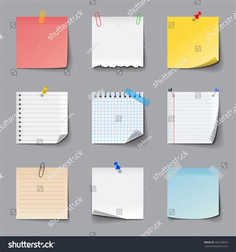 Memo Notes Icons Detailed Photo Realistic Stock Vector Royalty Free 443100676 Shutterstock