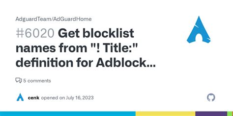 Get Blocklist Names From Title Definition For Adblock Lists