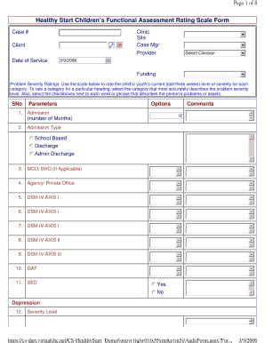 Functional Assessment Rating Scale Pdf Fill Online Printable Fillable Blank PdfFiller