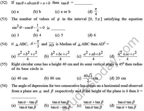 Jee Mathematics Trigonometric Functions Mcqs Set C With Answers
