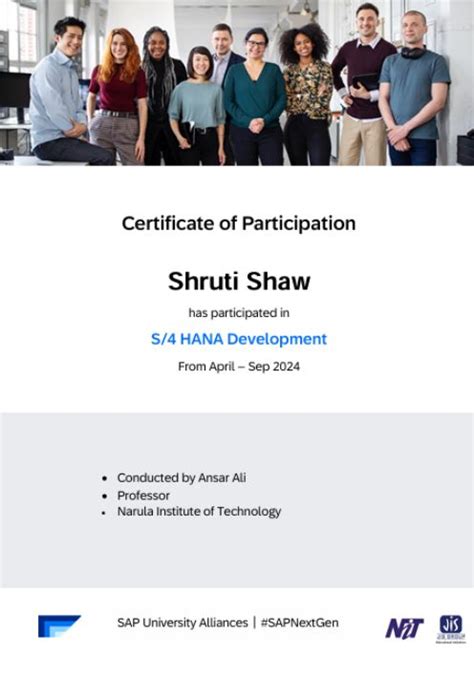 Shruti Shaw On Linkedin Sap S4hana Certificateofparticipation Abap Professionalgrowth