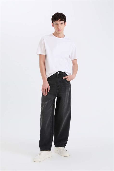 أنثرا رجالي بنطلون جينز باجي فيت برجل واسع وايد ليج 3241028 Defacto