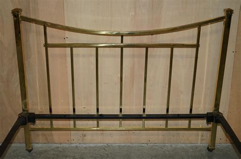 Antique Victorian 1840 Solid Brass Bed Frame With Original Porcelain Castors For Sale At 1stdibs