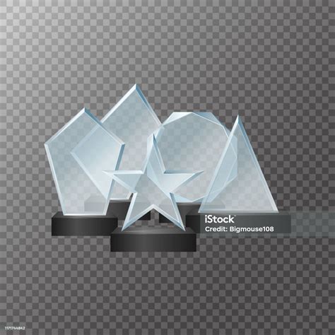 현실적인 상세한 3d 유리 컵 트로피 세트 벡터 1에 대한 스톡 벡터 아트 및 기타 이미지 1 1위 3차원 형태 Istock