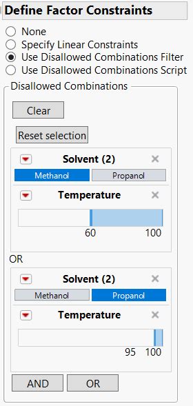 solved how to deal with experimental disallowed space in doe jmp user community