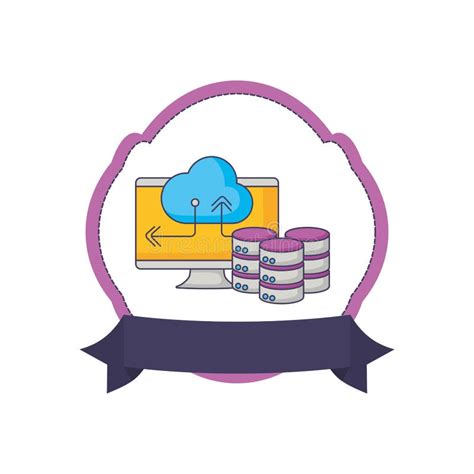 Database Storage Computer Cloud Computing Emblem Stock Illustration Illustration Of