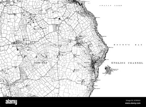 Map Of Cornwall Os Map Name 074 Sw Ordnance Survey 1868 1896 Stock