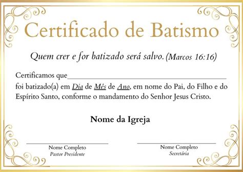 Certificado De Batismo Como Fazer Um Certificado Criar Certificado