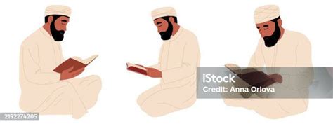 기도하는 무슬림 남성의 집합입니다 라마단을 기념합니다 전통적인 이슬람 휴일 Eid Ul Fitr에 대한 스톡 벡터 아트 및 기타 이미지 Eid Ul Fitr 개념