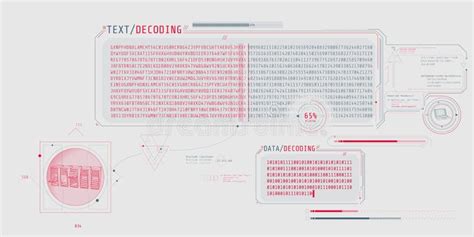 server data processing interface with text decoding stock vector illustration of text