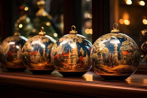 Traditional And Classic Christmas Ornaments Premium Ai Generated Image