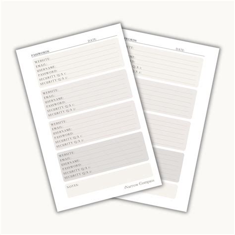 Password Tracker The Narrow Compass