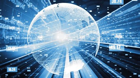 Futuristic Global Network And Tacit Digital Data Transfer 3d Graphic Stock Footage Video Of