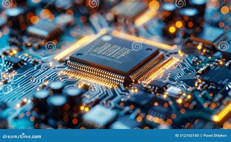 Advanced Technology Concept Visualization Circuit Board Cpu Processor Microchip Starting