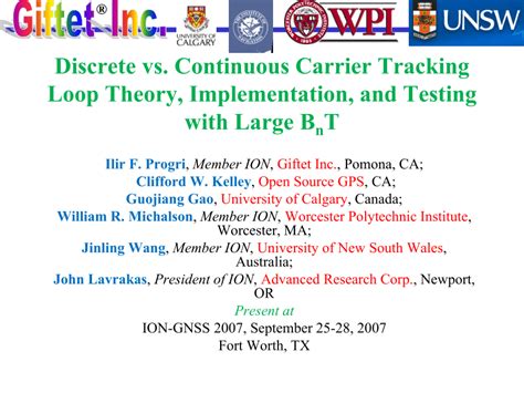 Pdf Discrete Vs Continuous Carrier Tracking Loop Theory Implementation And Testing With