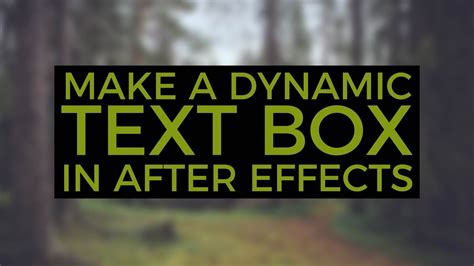 Create A Dynamic Text Box After Effects Tutorial No Scripts Youtube