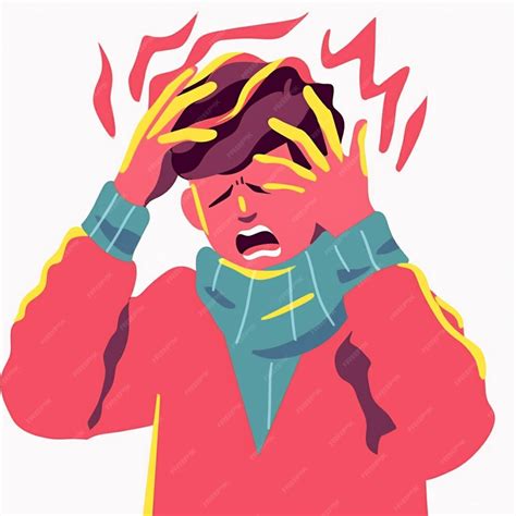 Premium Photo Illustration Of A Woman With A Cold Head Covering Her Eyes Generative Ai