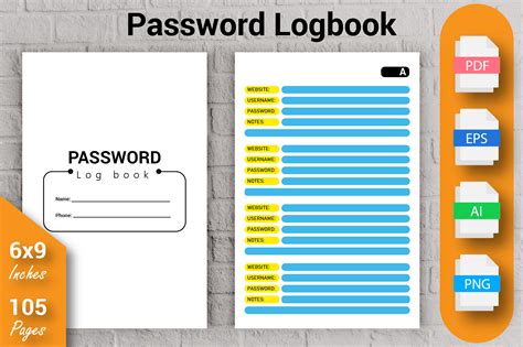 Password Log Book Graphic By KDP Unique Creative Fabrica