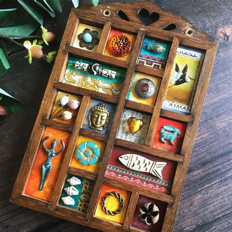 Mixed Media Art Assemblage Art Upcycled Art Quirky Home Decor In