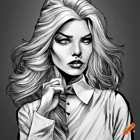 Comic Book Art Of A Blonde Woman With Long Hair