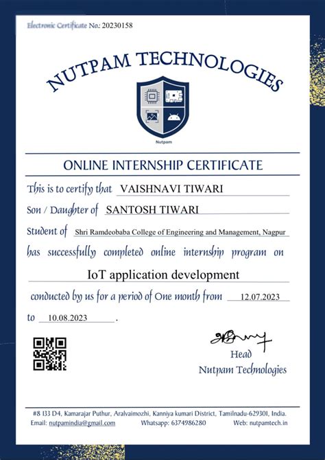 Vaishnavi Tiwari On Linkedin Iotapplication Nutpamtechnologies Internship Developer Training…