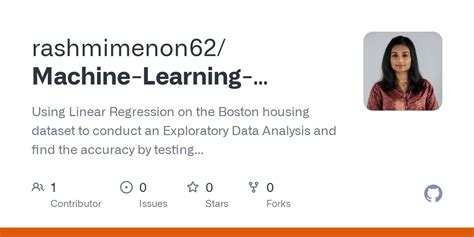 GitHub Rashmimenon62 Machine Learning Linear Regression Using Linear Regression On The Boston