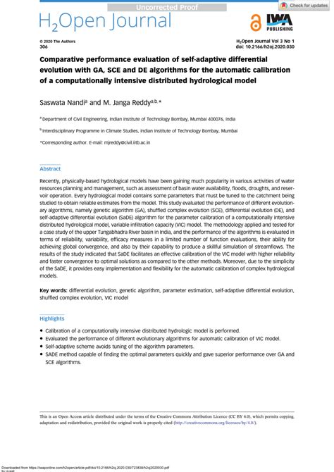 Pdf Comparative Performance Evaluation Of Self Adaptive Differential